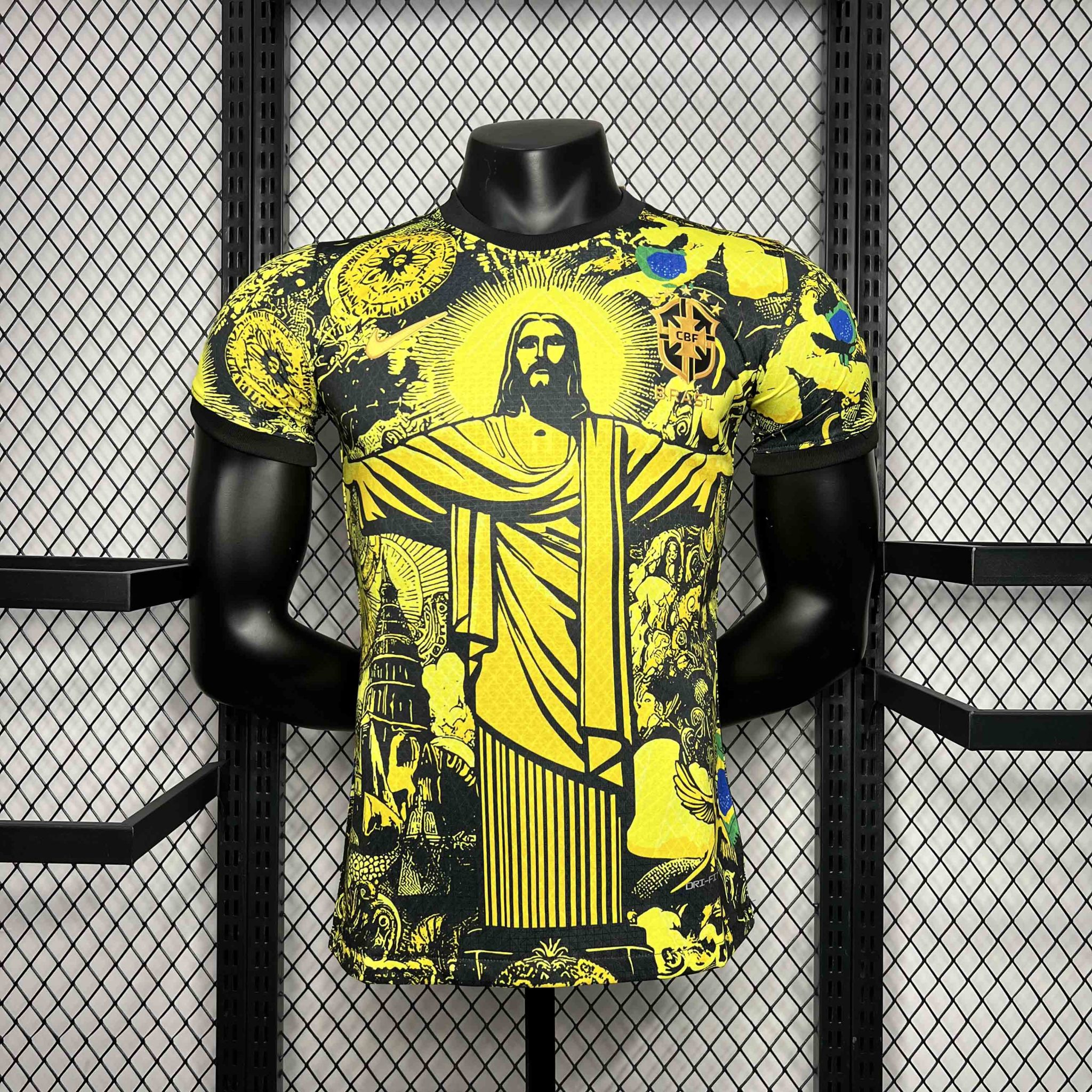 Player Version Brazil X Christ Jersey 2024 – classicretrokit